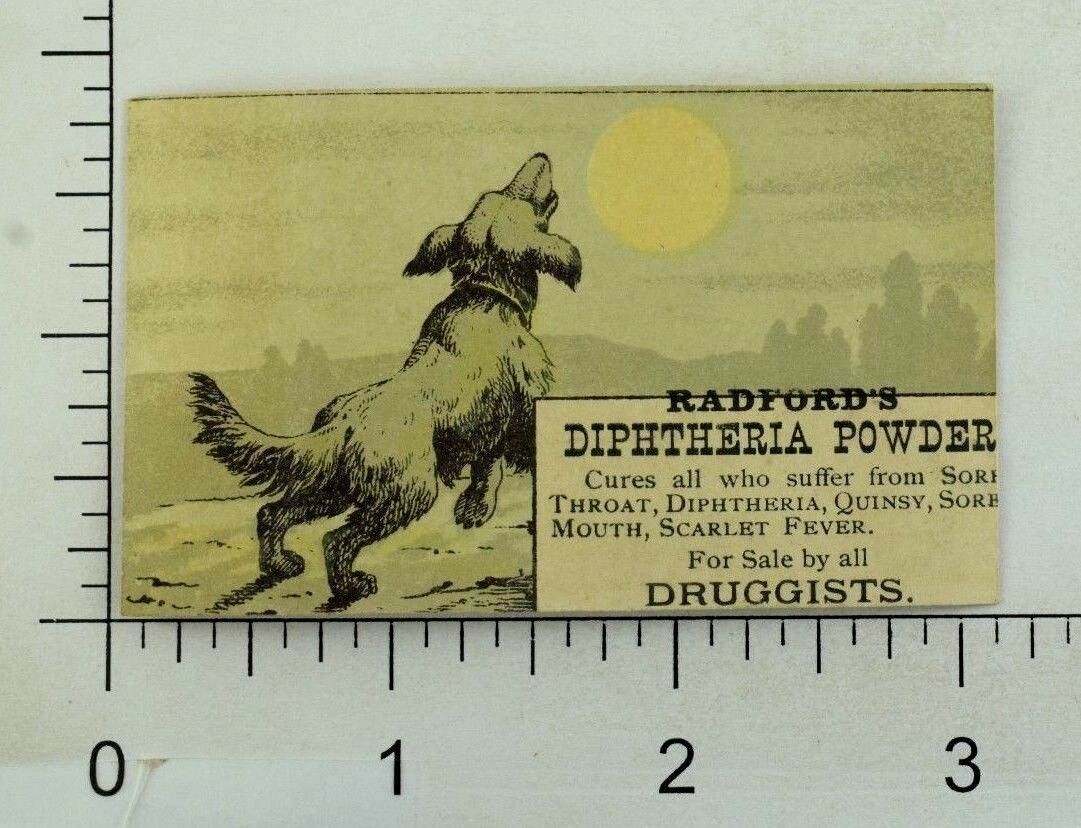 1880's-90's Radford's Diphtheria Cure-All Powder Dog Howling At Moon ...