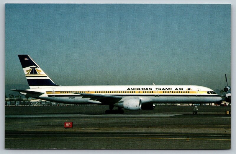 VIntage Airline Airplane Postcard - American Trans Air - Boeing B-757 ...