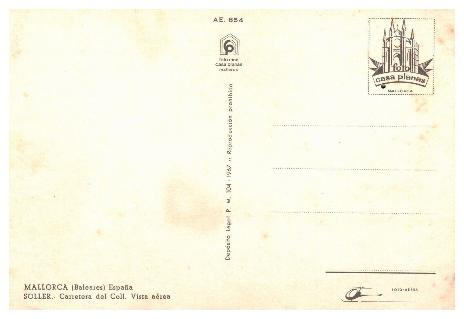 Mallorca Soller Carretera Del Coll Vista Aerea Espana Chrome Postcard ...