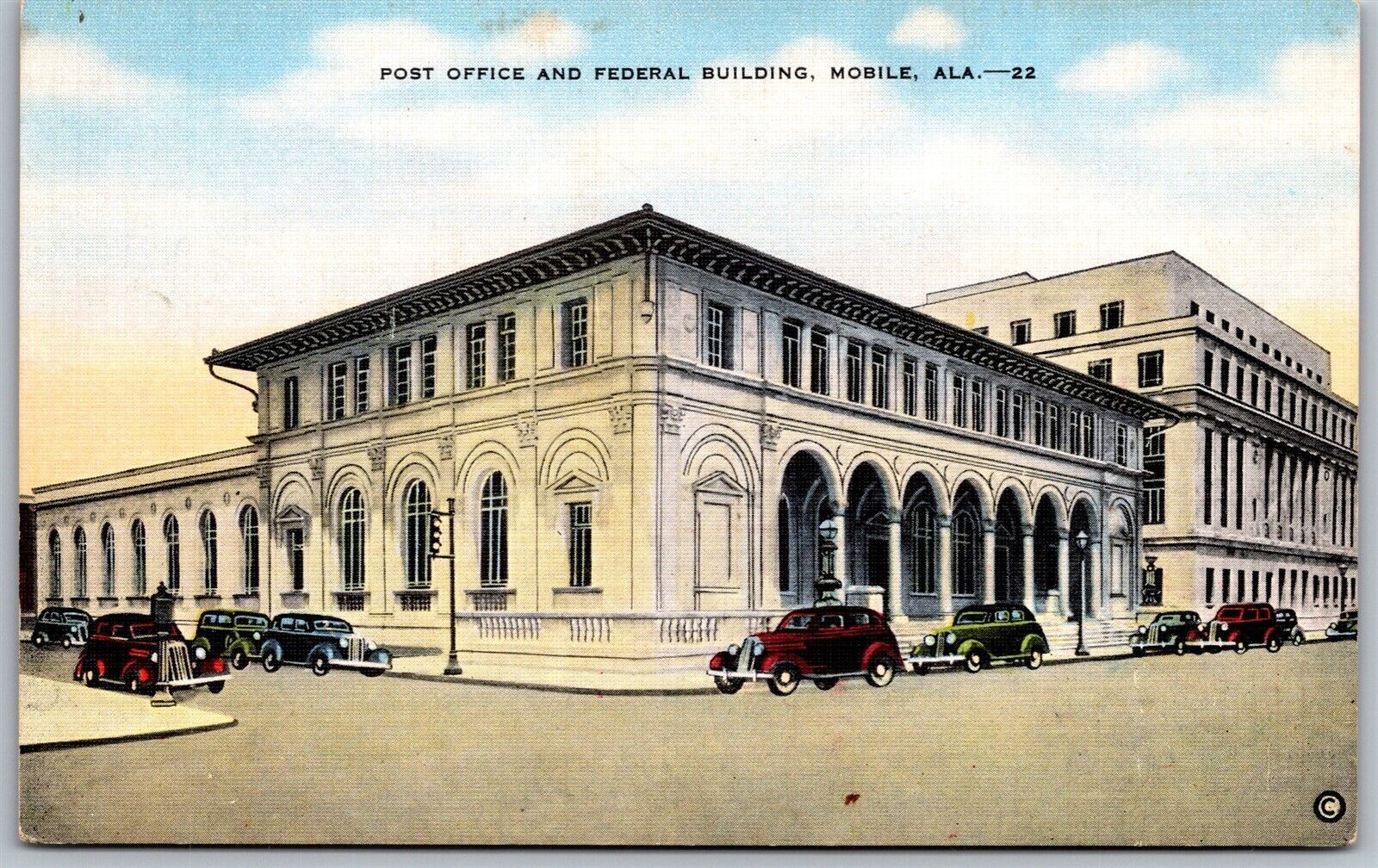 Vtg Mobile Alabama AL Post Office Federal Building 1940s View Unposted ...
