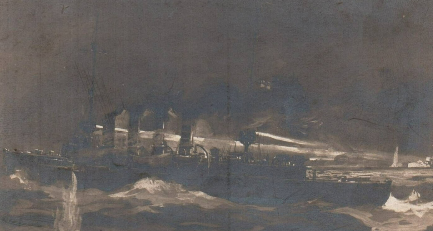 WWI German Imperial Navy Destroying English Minelayer Kurt Hassenkamp ...