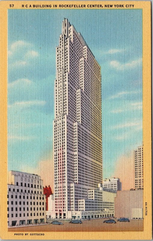 NY-New York City, RCA Building In Rockefeller Center Skyscraper, Linen ...