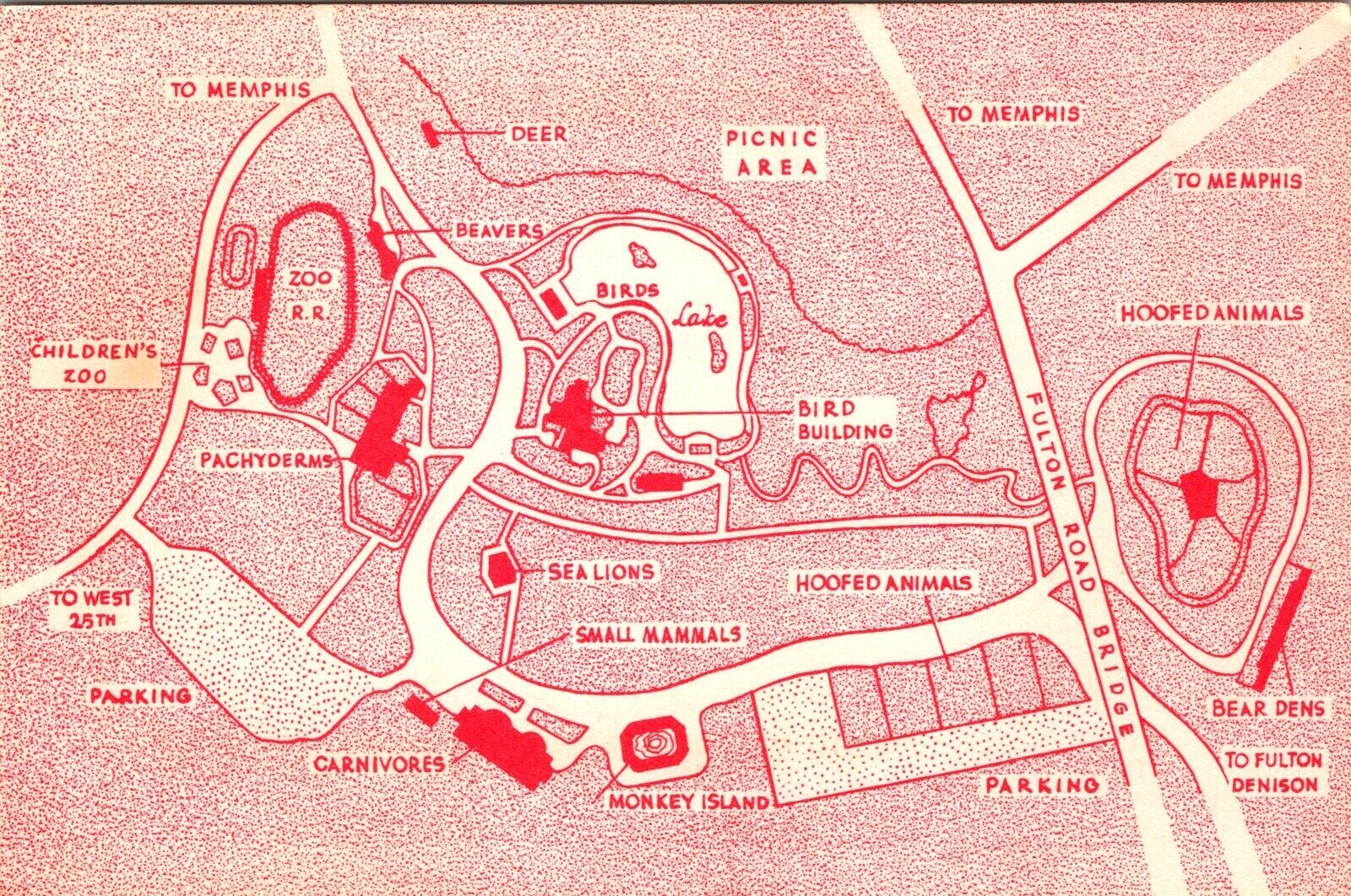 Advertising Postcard Ohio Cleveland Zoo Map The Clark Restaurant 1920s ...