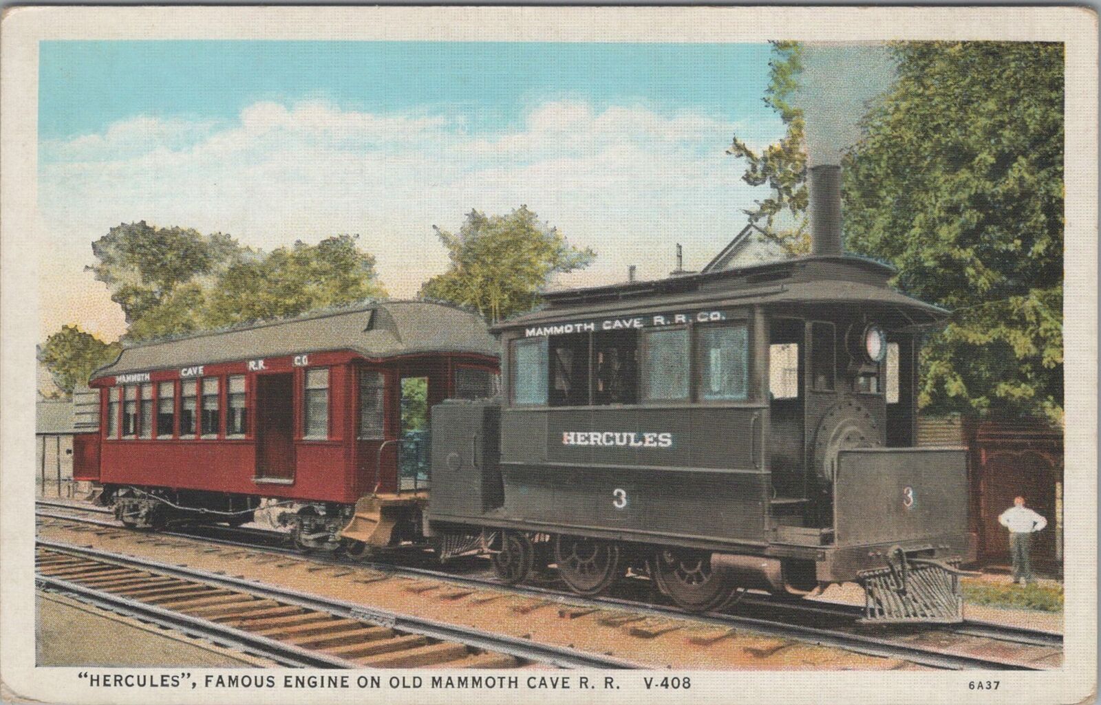 Postcard Hercules Famous Engine Old Mammoth Cave Railroad Train ...