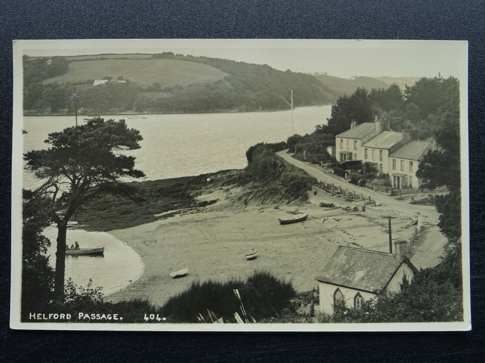 Cornwall HELFORD PASSAGE Village & Beach showing Old Chapel - Old RP ...