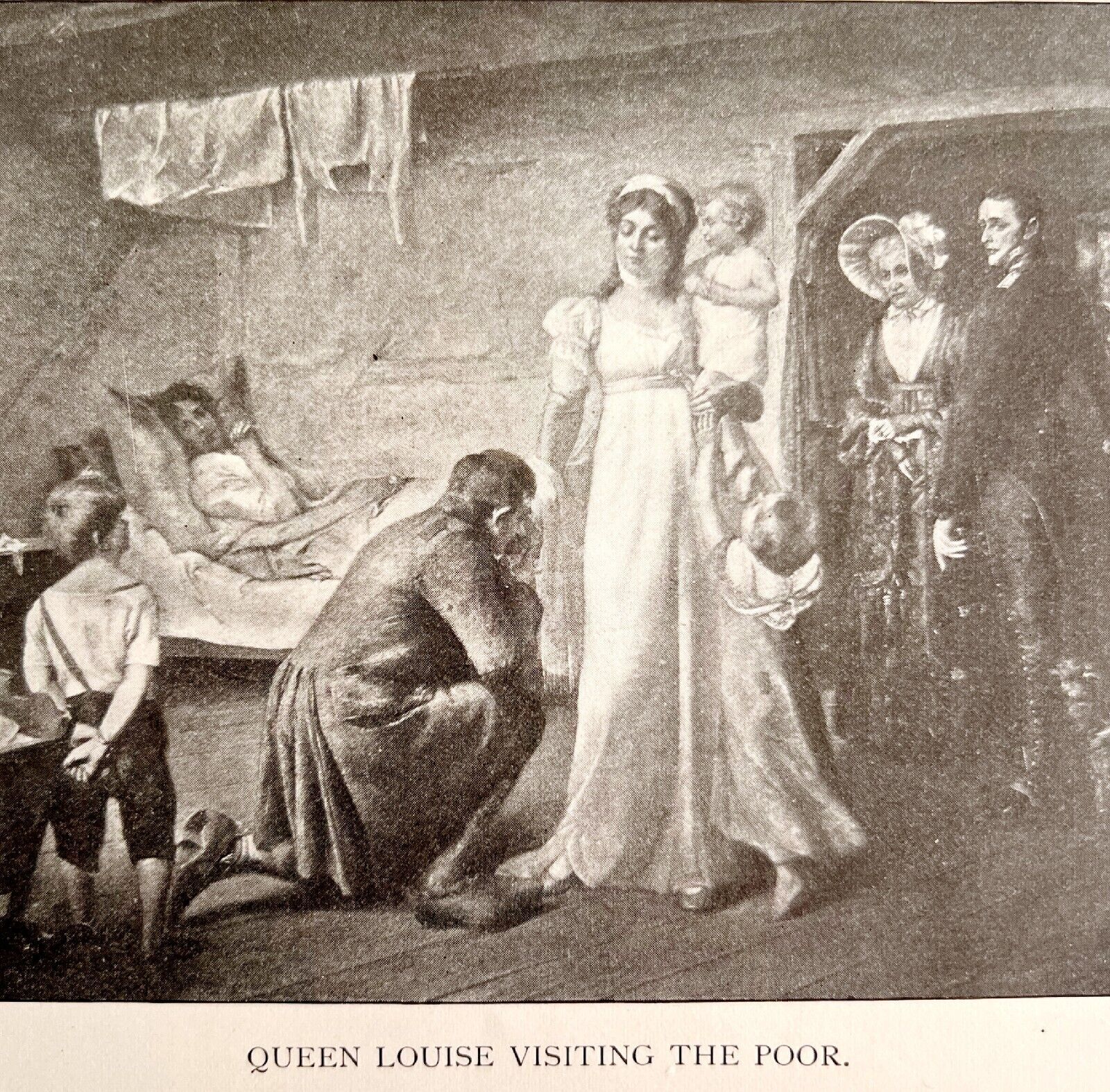 Queen Louise Visiting The Poor Victorian Print 1901 Woman History ...