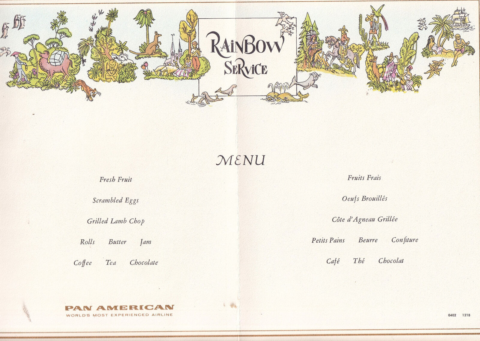 Pan Am Pan American 1968 Global Map Rainbow Service Menu | Ephemera ...