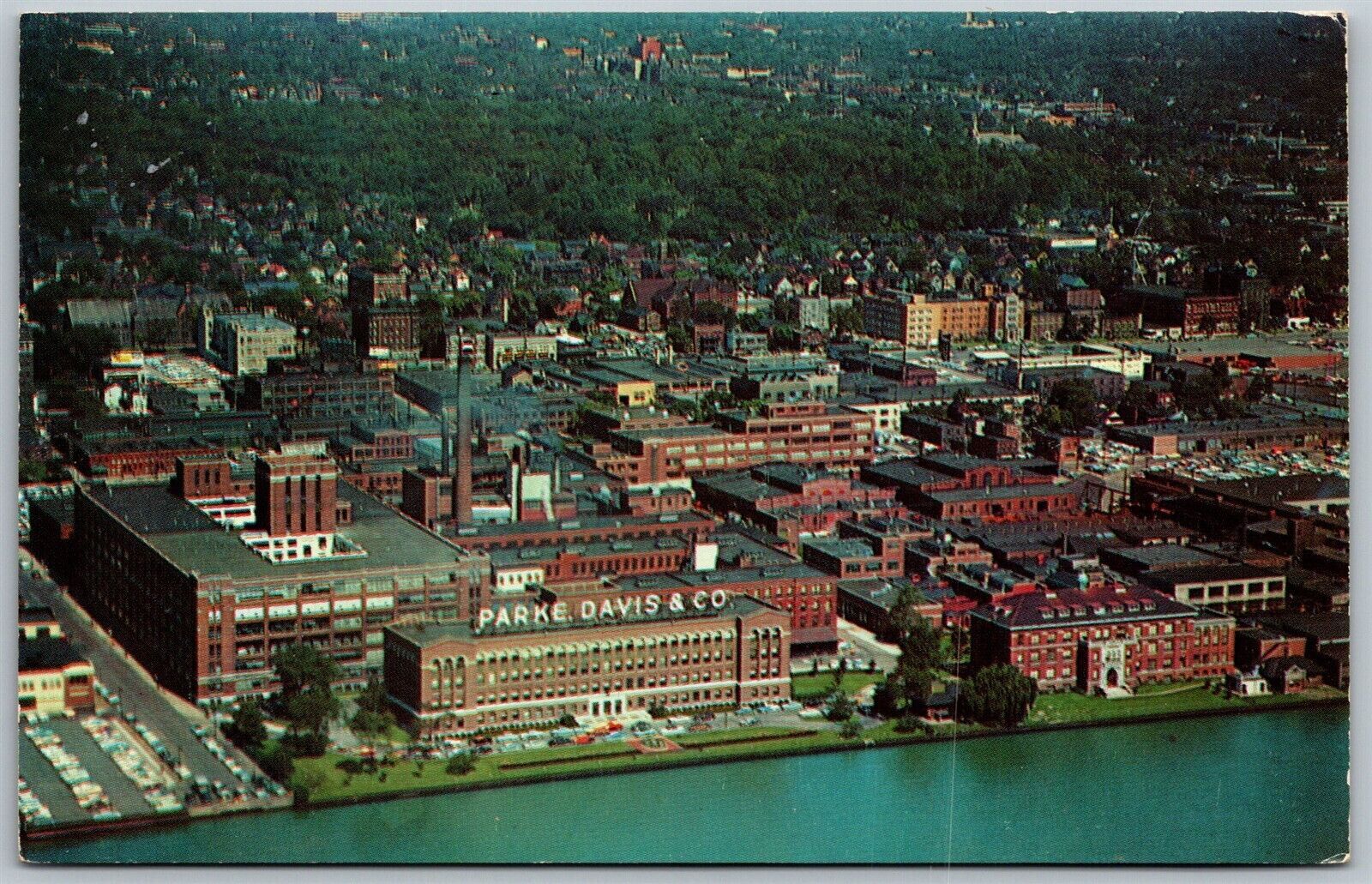 Vtg Detroit Michigan MI Aerial View Parke Davis & Company 1950s ...
