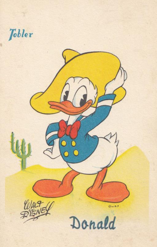 Walt Disney Vintage 1950s Tolber DONALD DUCK Antique French Postcard ...