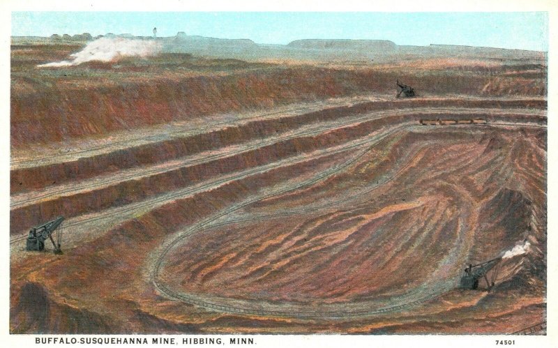 Vintage Postcard 1920's Buffalo Susquehanna Mine Mining Hibbing ...