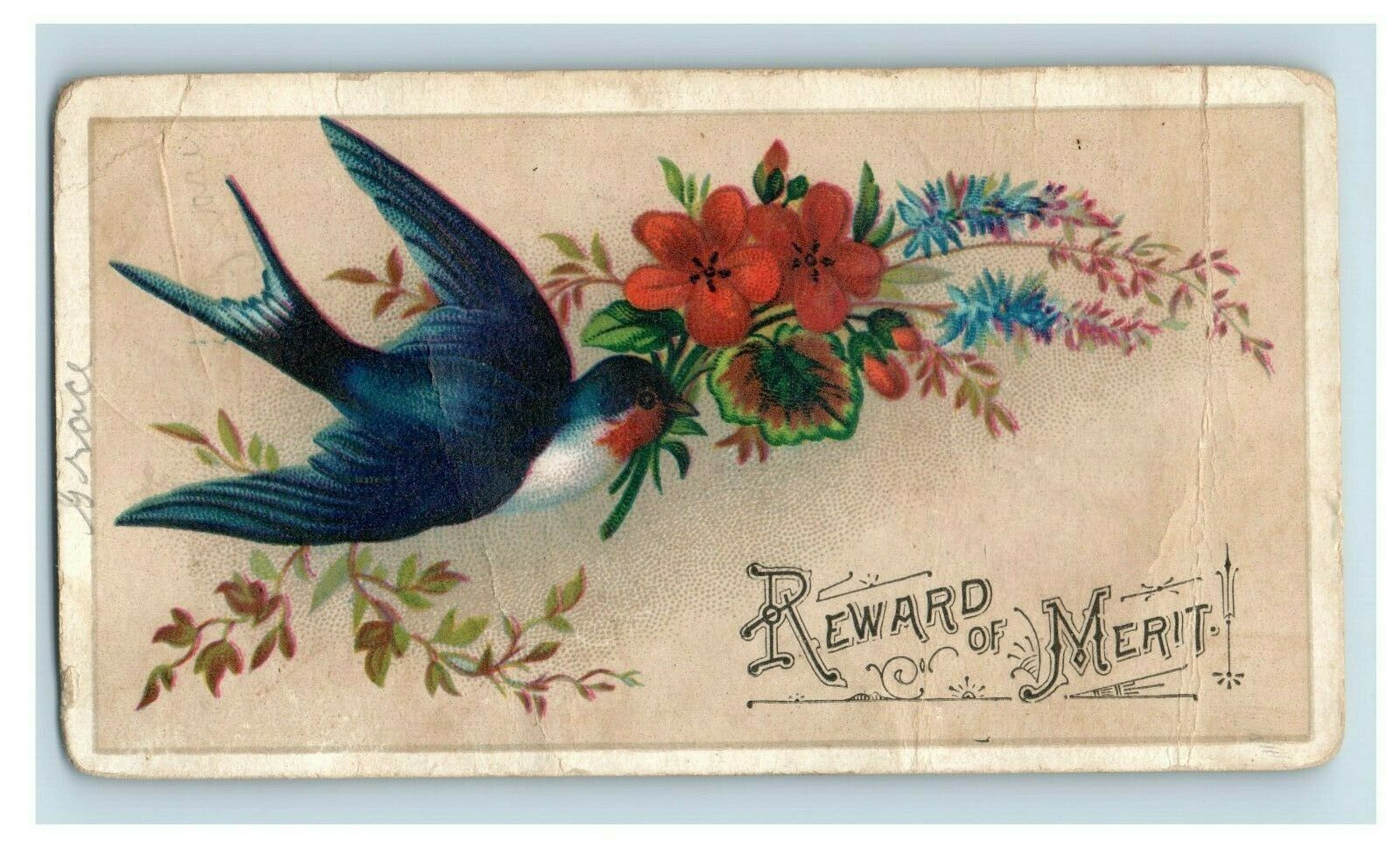 1880s Victorian Reward Of Merit Cards Birds Pansies Swan Ship Lot Of 10 ...