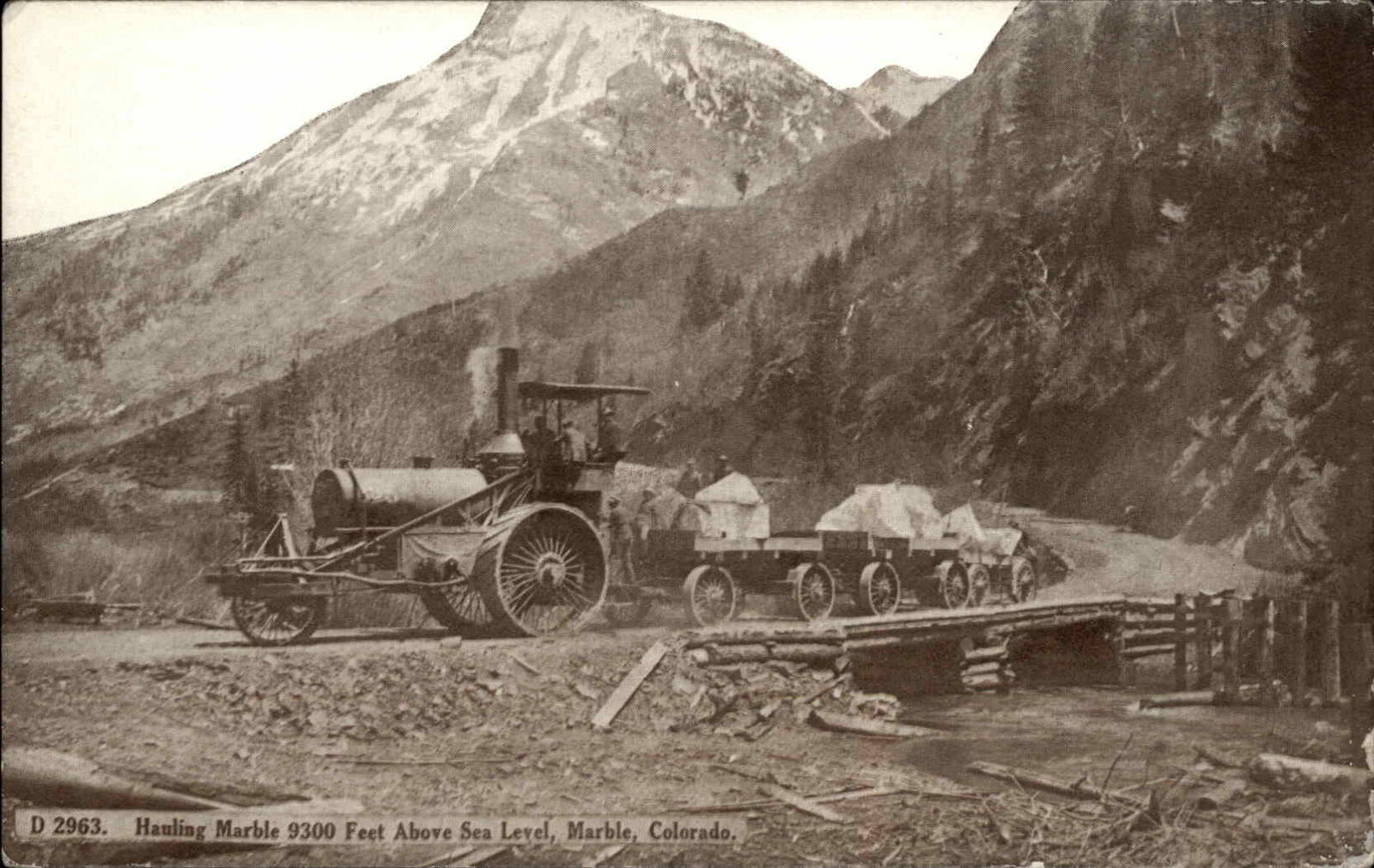 Steam Engine Train Tractor Hauling Marble - Marble CO Colorado Mining ...