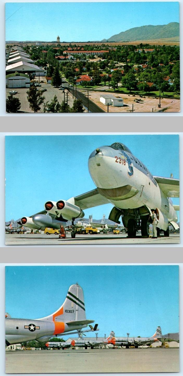 3 Postcards MARCH AIR FORCE BASE, CA~ Strategic Air Command B-47 & KC ...