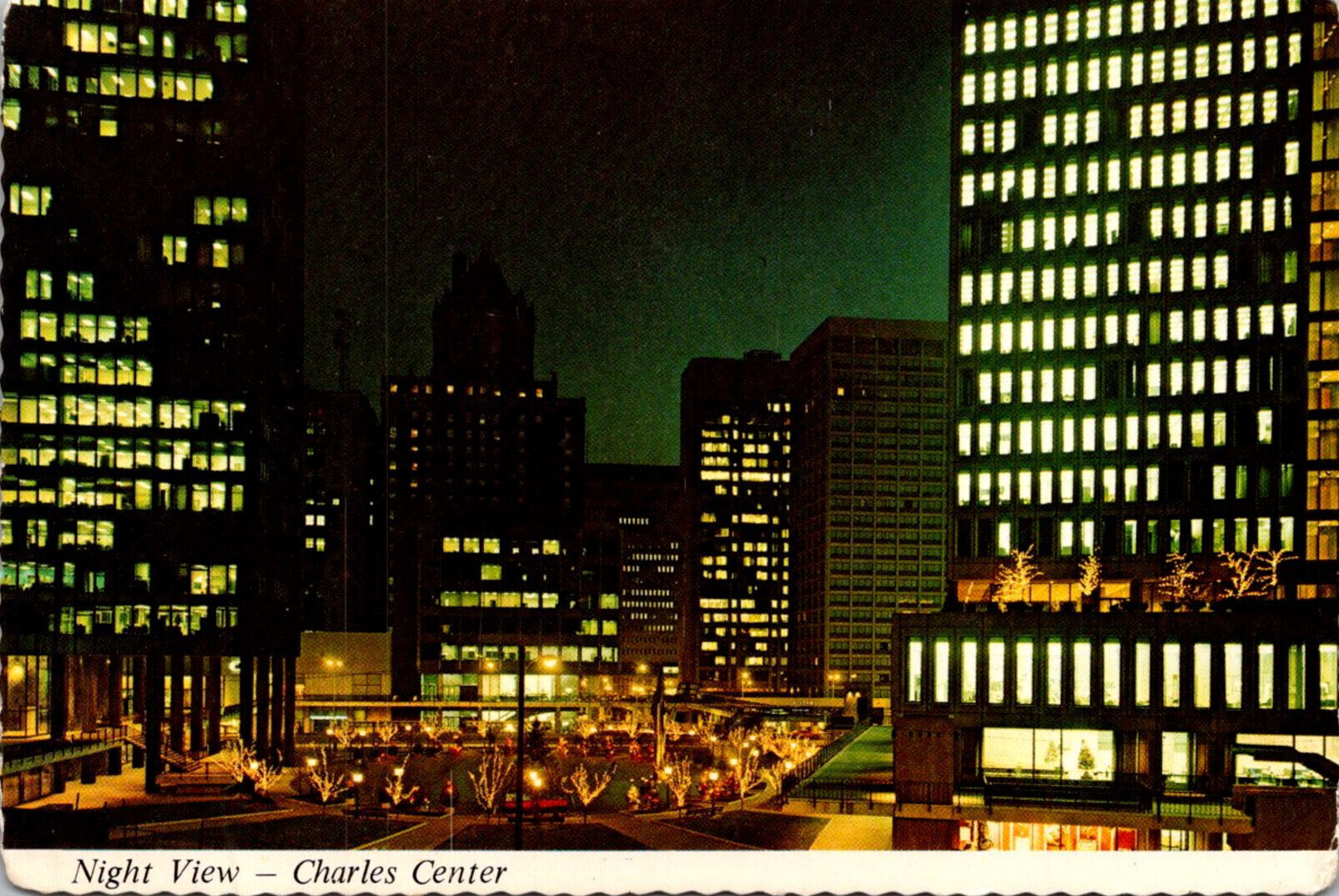 Maryland Baltimore Downtown Charles Center Night View | United States ...