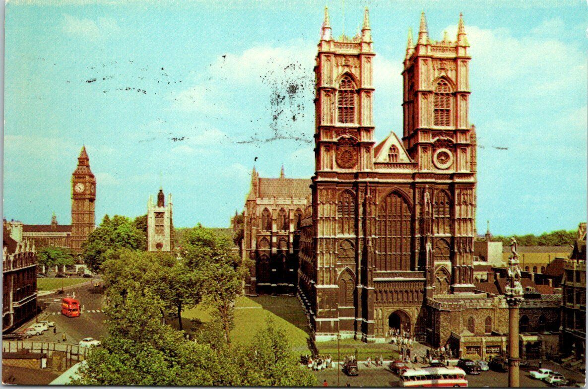 Vintage Continental Size Postcard Westminster Abbey and BIG BEN London ...