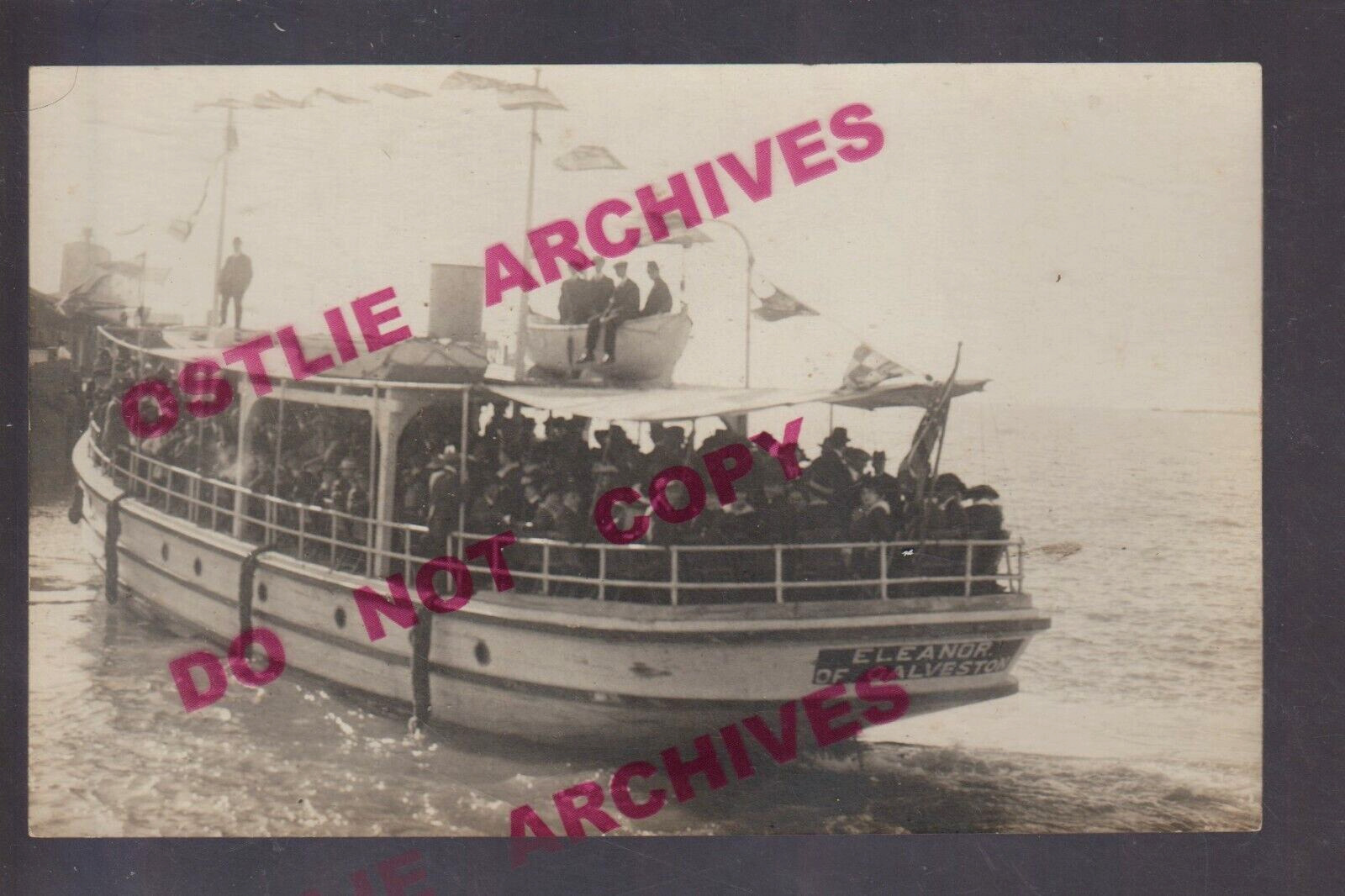 Galveston TEXAS RPPC c1910 STEAMER ELEANOR Steamship Steamboat GULF OF ...