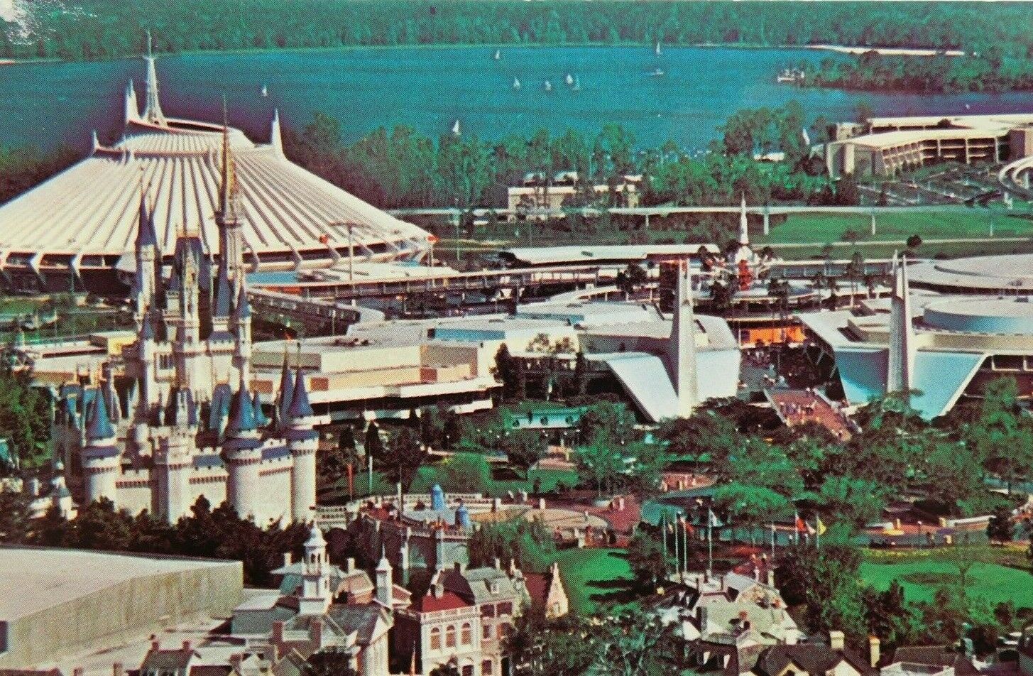 Magic Kingdom Aerial View Of Walt Disney World FL Chrome Vintage ...