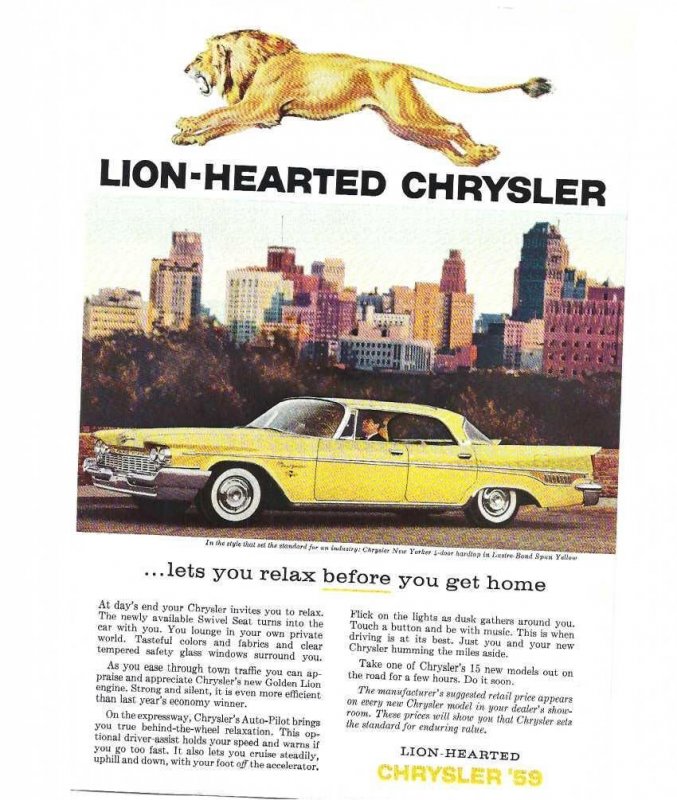 Vintage Magazine Ad - 1959 Chrysler New Yorker | Ephemera - Advertising ...