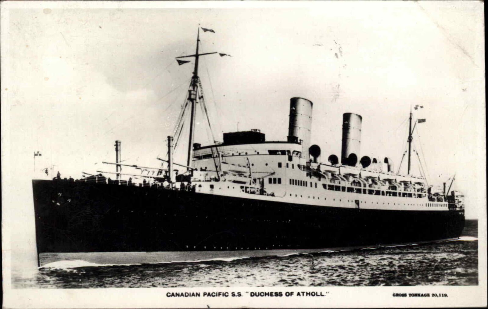 CP Canadian Pacific Steamship SS Duchess of Atholl Real Photo Postcard ...