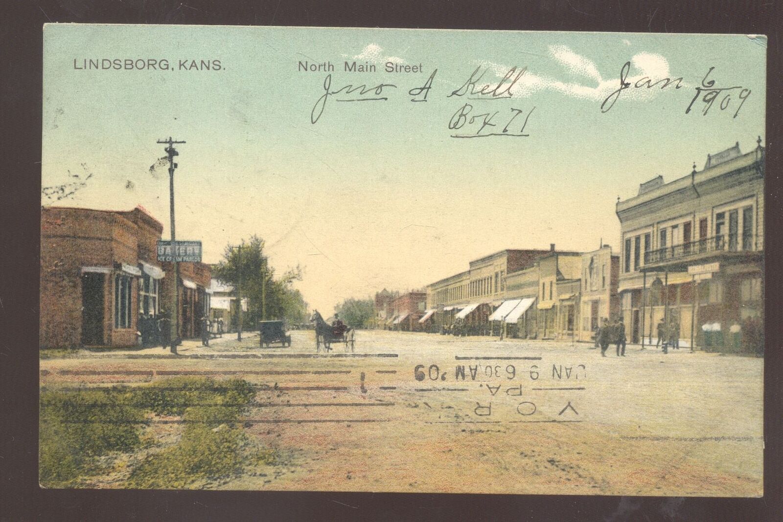 Lindsborg Kansas Downtown Main Street Scene Stores Vintage Postcard ...