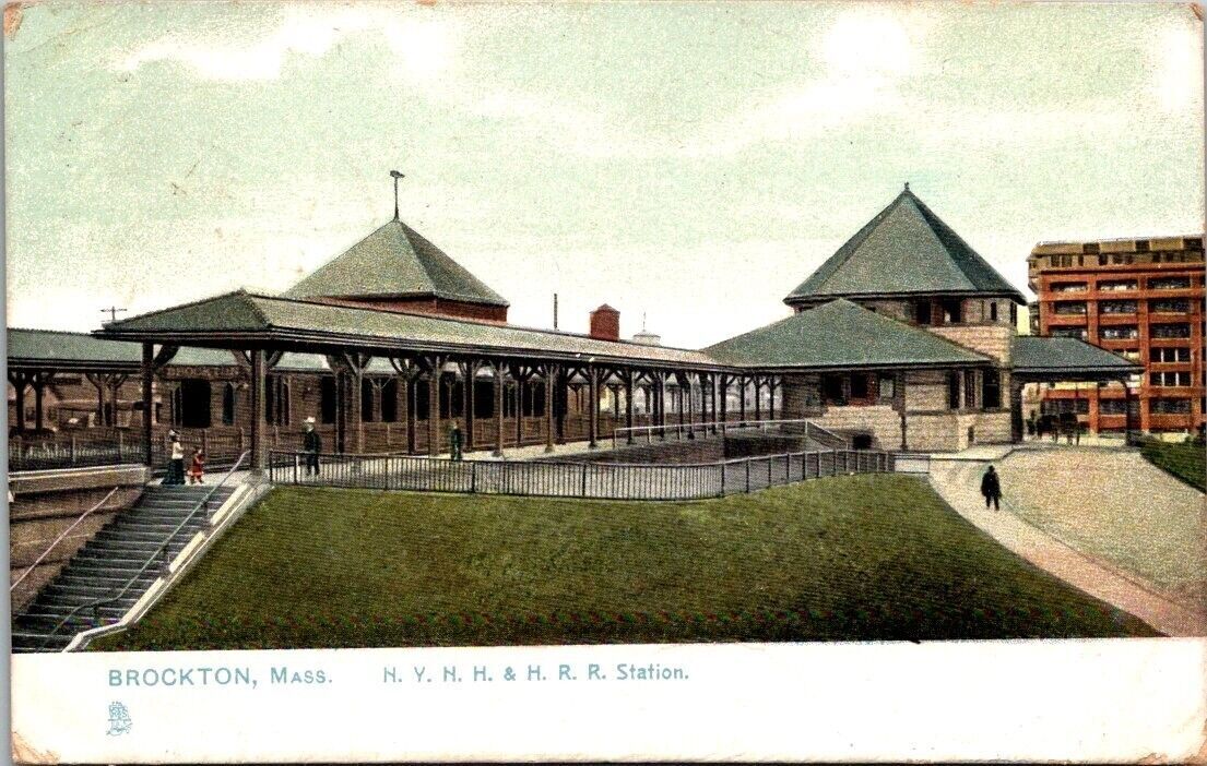 Vintage Railroad Train Locomotive Postcard - Brockton Mass - NYNH & HRR ...