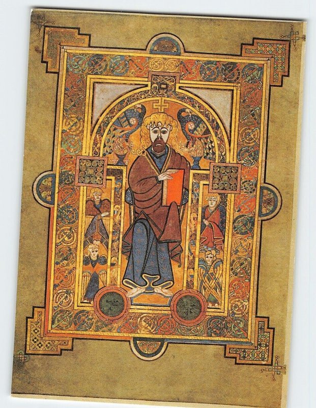 Postcard Portrait of Christ, Book Of Kells, Trinity College, Dublin ...
