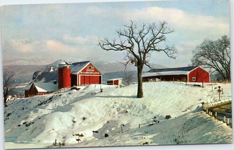 New England Red Barn silo jersey cow dairy farm in winter | Other ...