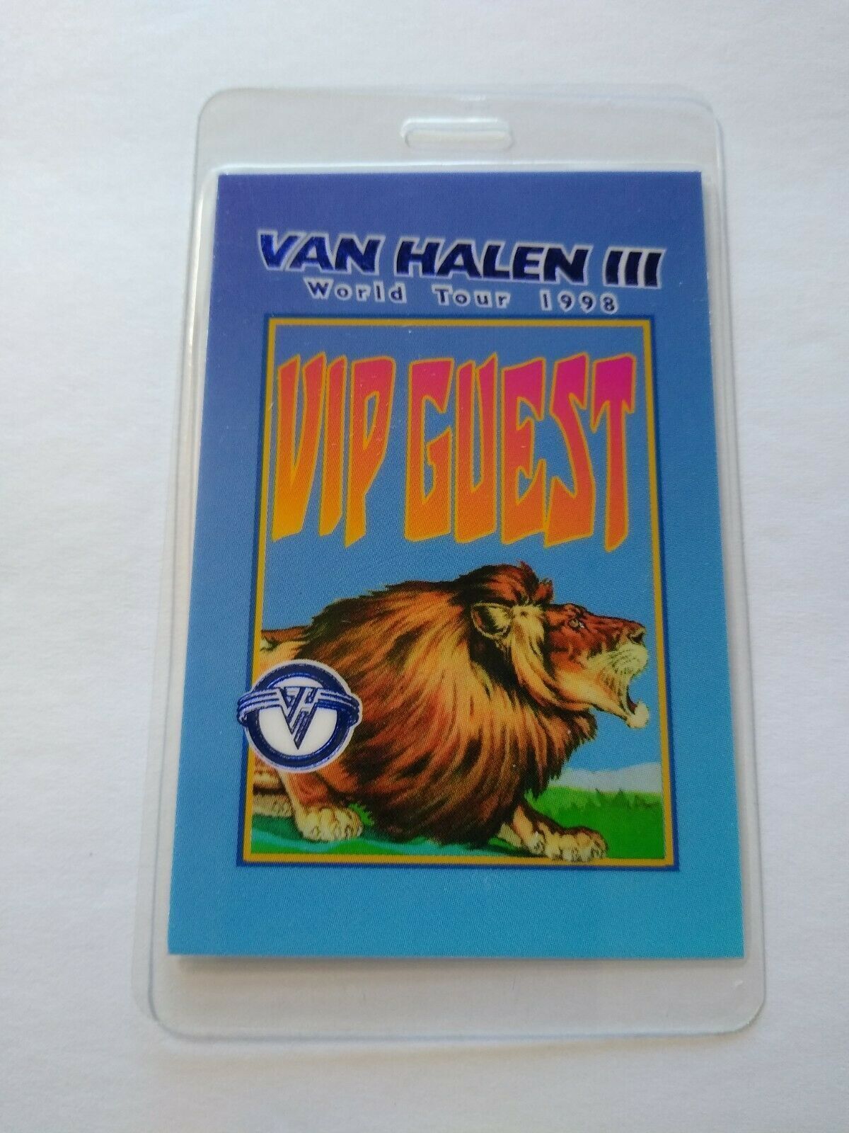 Van Halen III Backstage Pass Original VIP Circus Lion Blue Seal Art ...