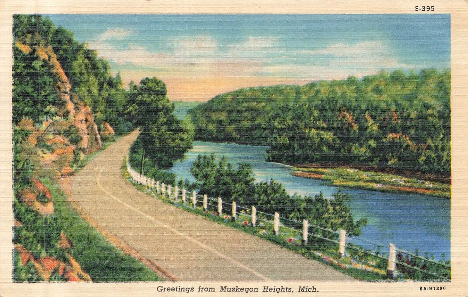 Muskegon Heights Michigan~Greeting From~1936 Postcard | United States ...