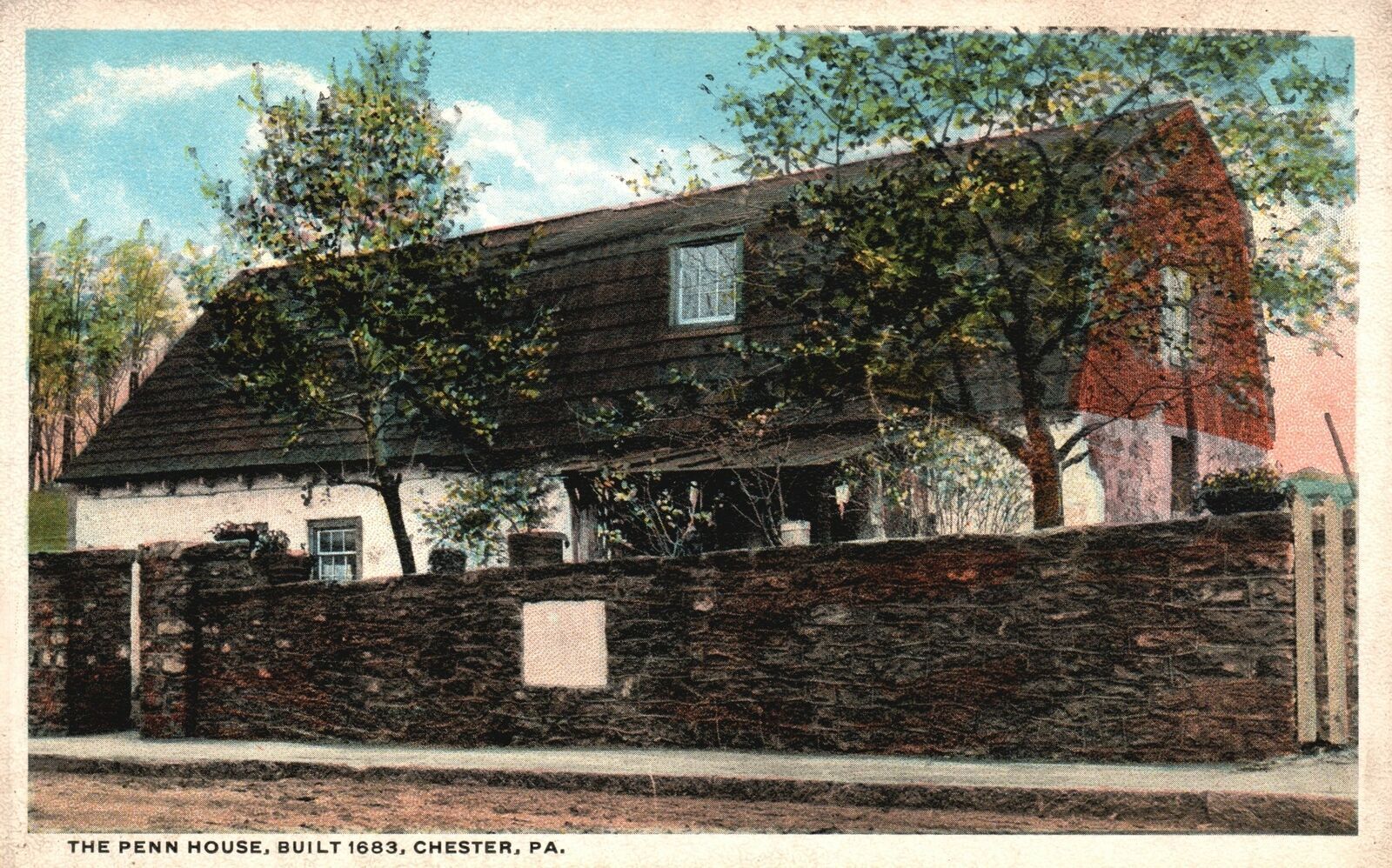 Vintage Postcard 1920's The Historic Penn House Chester Pennsylvania ...