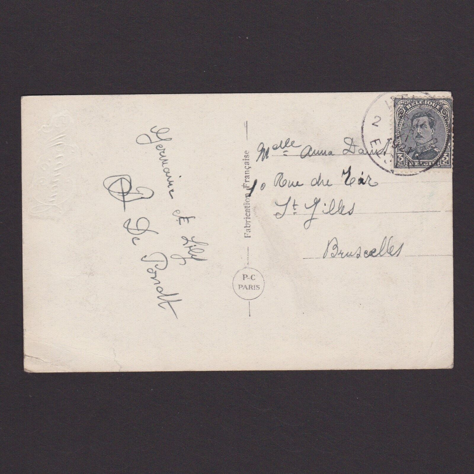 Vintage postcard, Mignon, A young girl with a guitar, Posted in 1921 ...