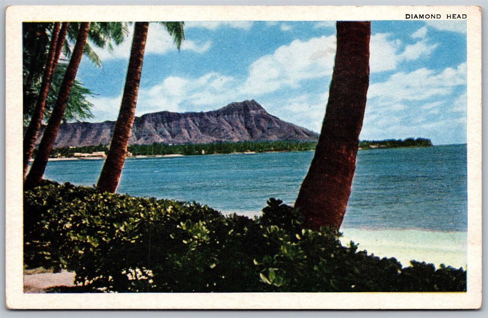 Vtg Oahu Hawaii HI Diamond Head Crater From Waikiki Beach 1920s View ...