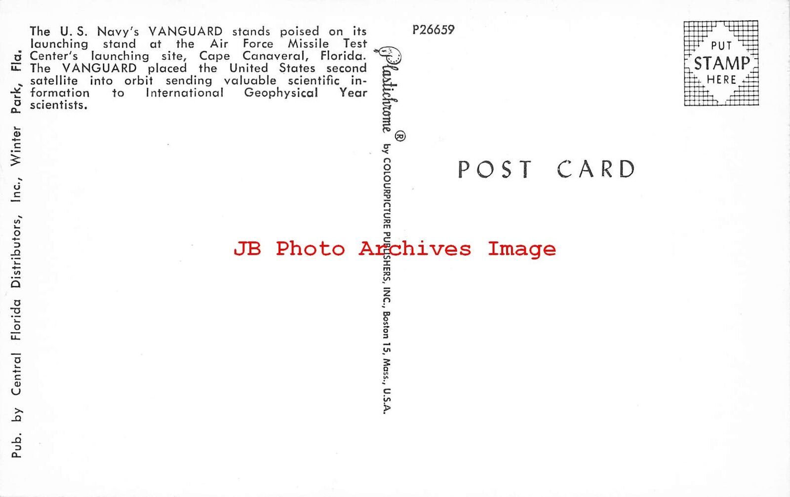 FL, Cape Canaveral, Florida, Navy's Vanguard On Pad, Colourpicture No ...