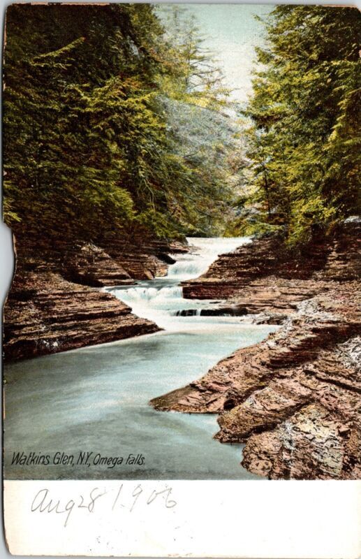 Omega Falls Watkins Glen New York Scenic River Landscape UDB Cancel WOB ...