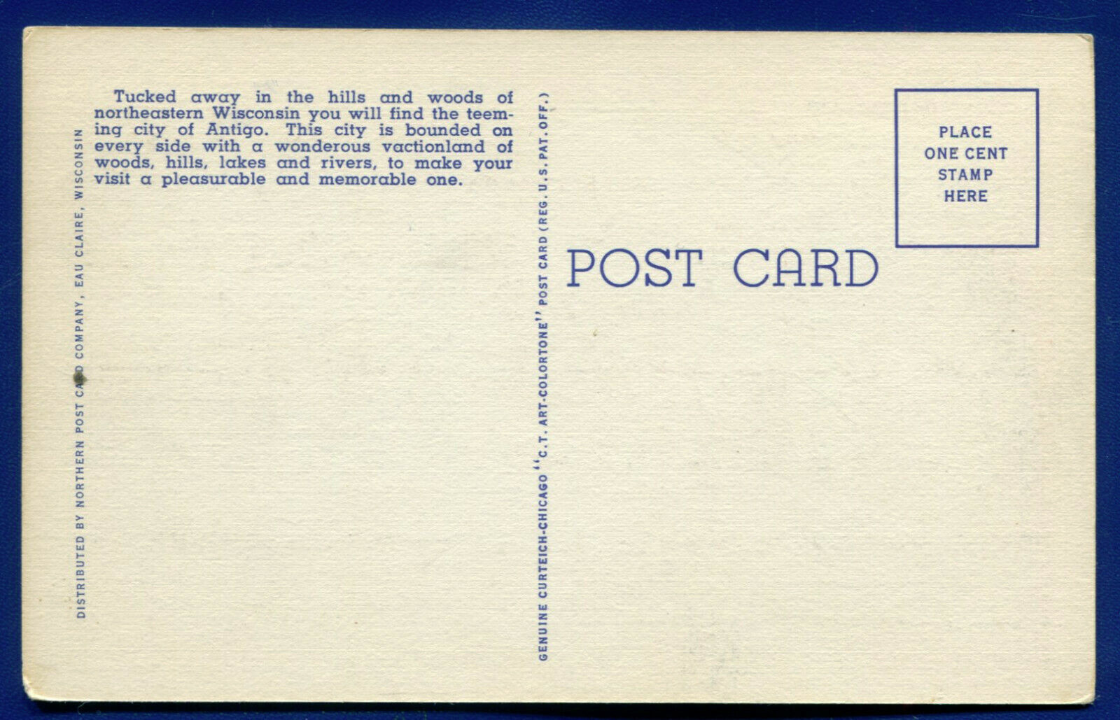 Antigo Wisconsin wi Large Letters Letter linen postcard | United States ...