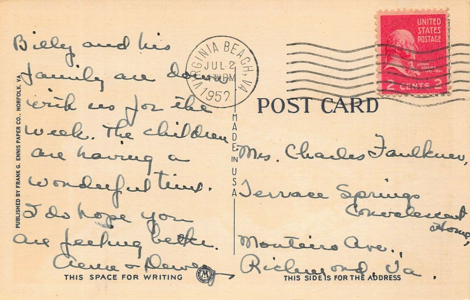 Virginia Beach~Lot 5-1940-50S Psmk Postcards~Cavalier-Golf-Lighthouse ...