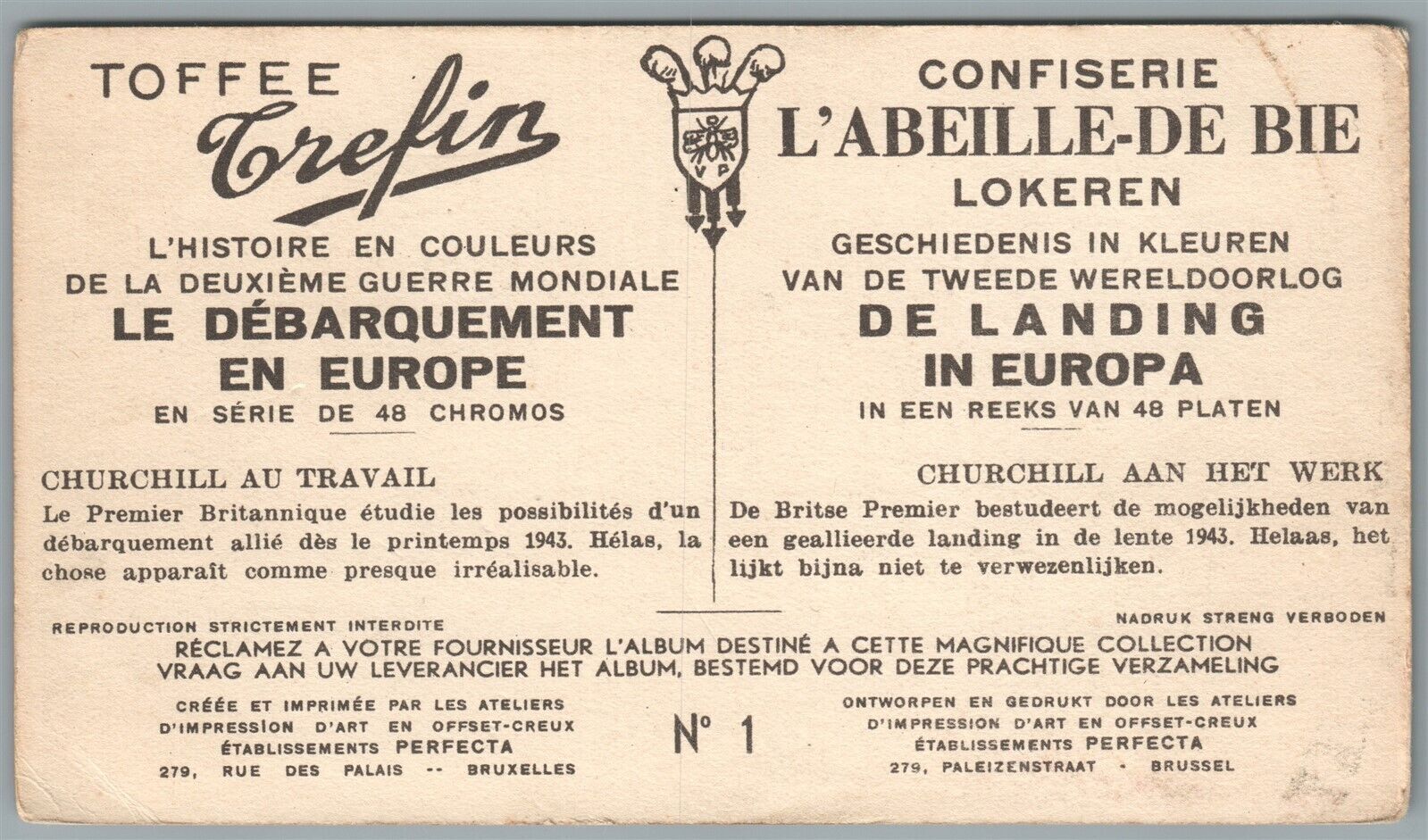 Wwii ERA Advertising Toffee Grepin Antique Postcard W/ Churchill ...