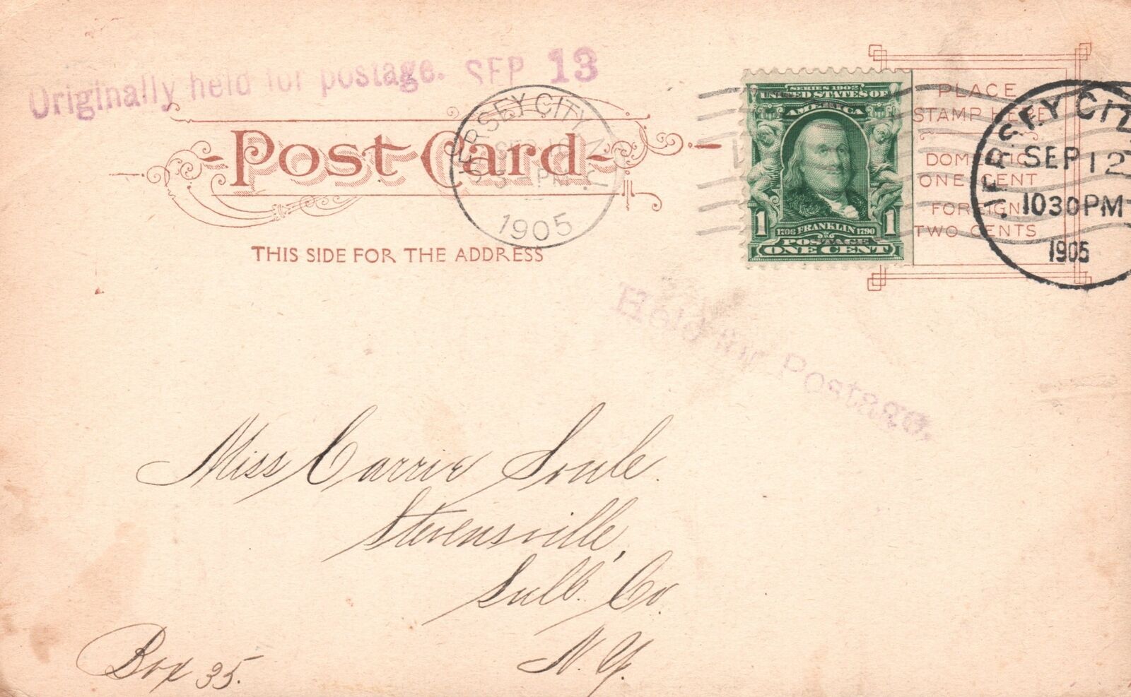 Vintage Postcard 1905 Public Library Building Landmark Jersey City New ...