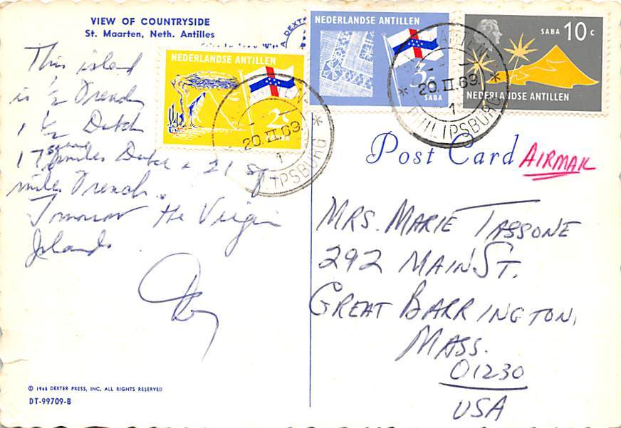 View of Countryside Netherlands Antilles St Maarten Postcard | Topics ...