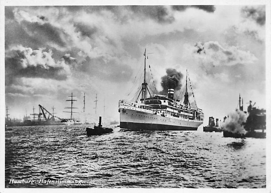 SS Professor Woermann Woermann Line Writing on back, missing stamp ...