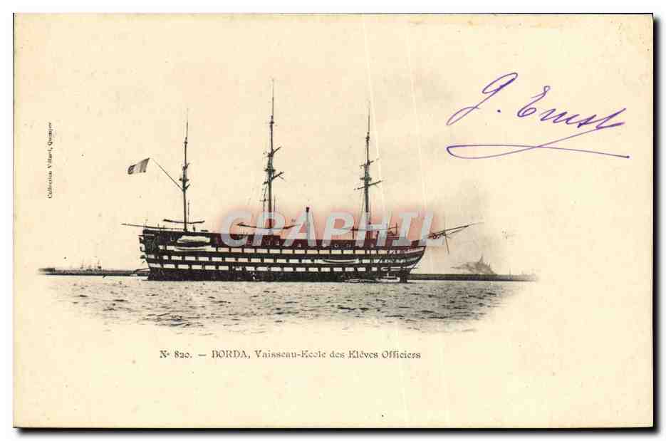 Old Postcard Boat Ship Borda School Pupils officers | Topics ...