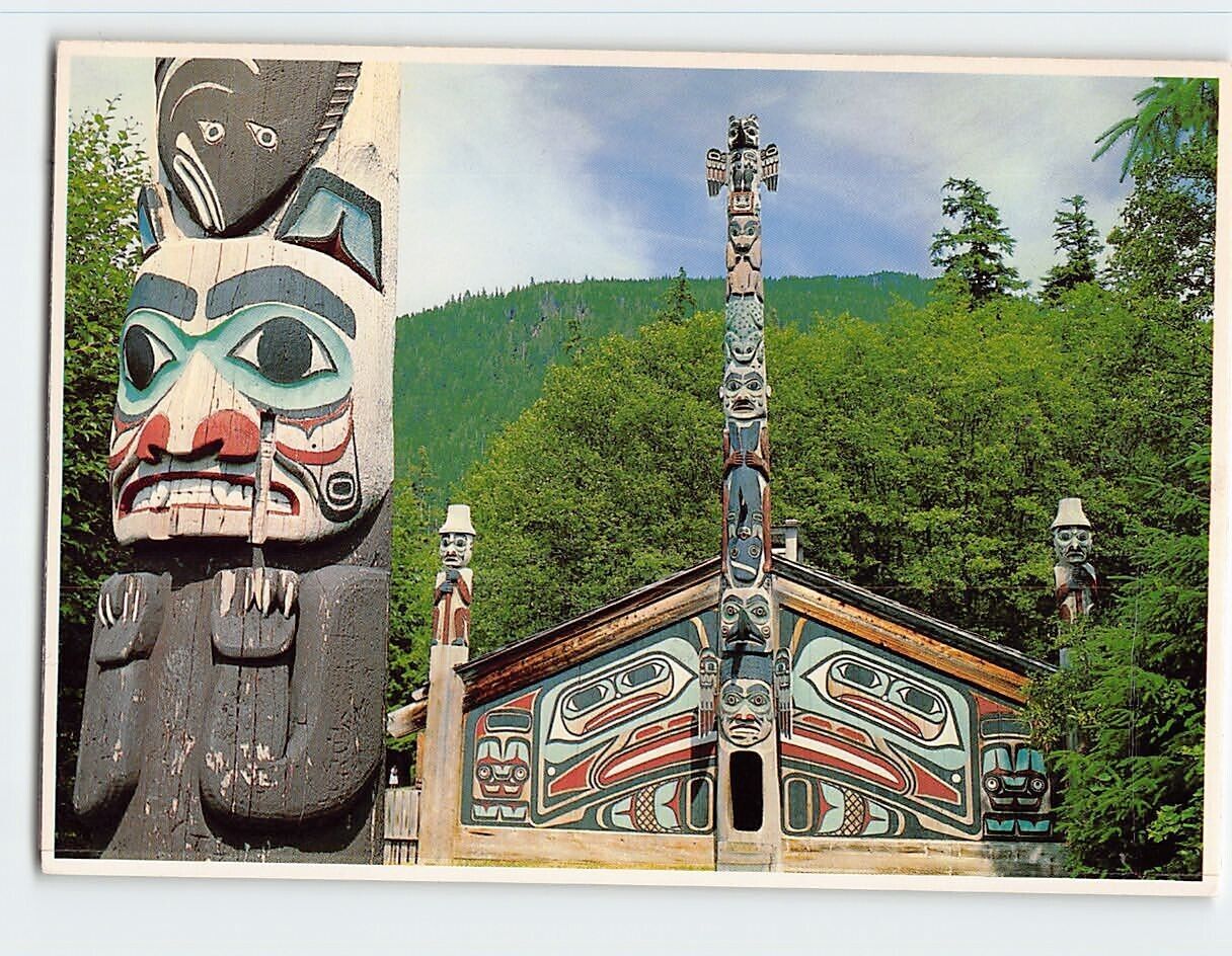 Postcard Totem House at Totem Bight, Ketchikan, Alaska | United States ...