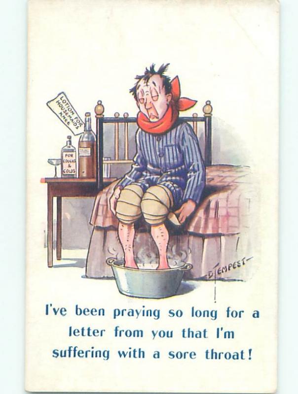 Bamforth Comic signed MAN WITH HIS FEET IN THE WATER AB9809 | Topics ...