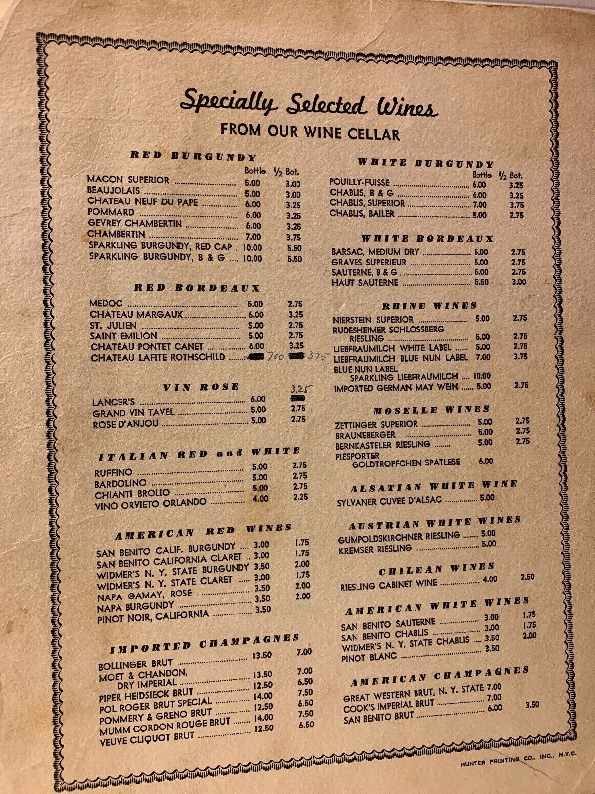 Vintage 1940s POLONAISE Restaurant Menu 230 East 51st Street NEW YORK ...