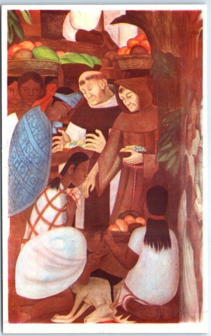 Postcard - Priests with the Exploiters, Palacio de Cortés - Cuernavaca ...