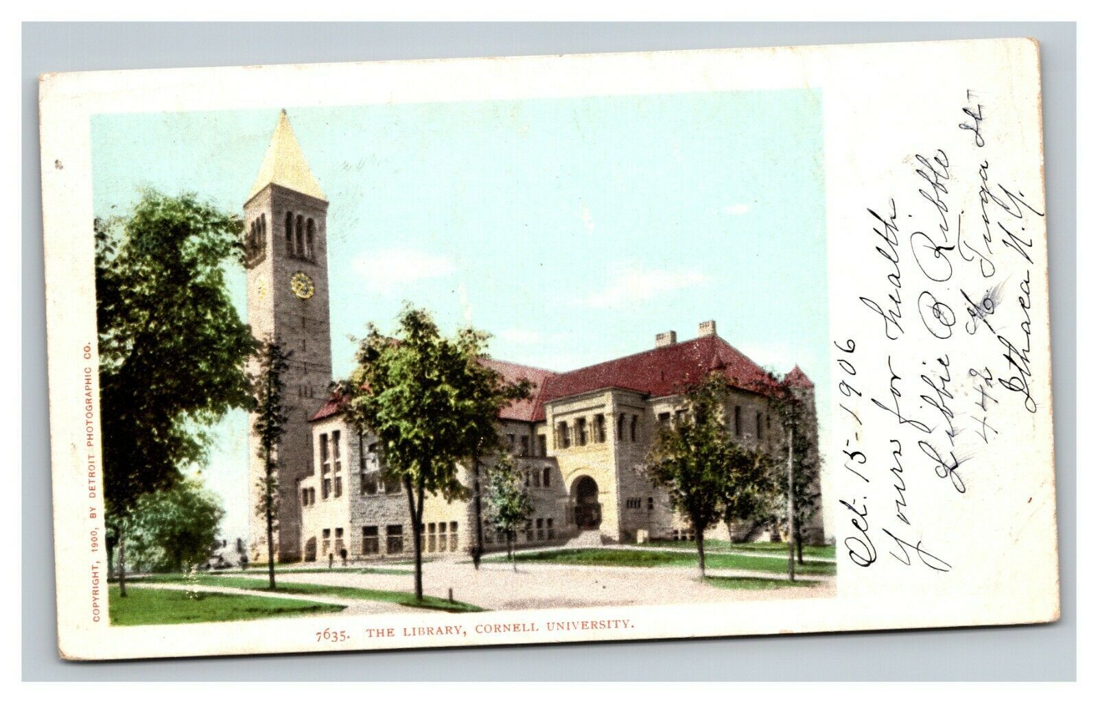 Vintage 1900's Postcard The Library Building Campus Cornell University ...