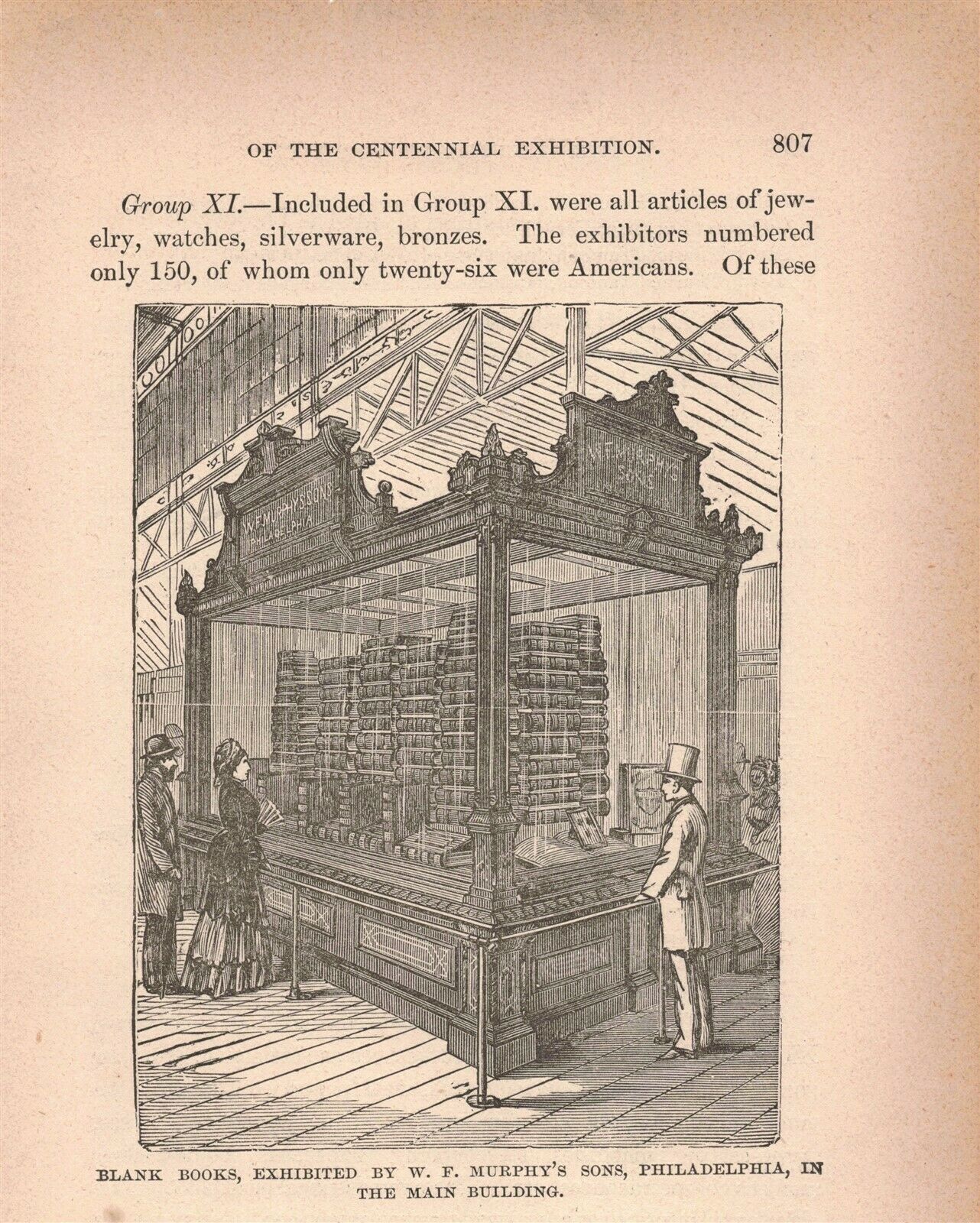 1876 Blank Books by W.F. Murphy's Sons Engraving Victorian Original ...