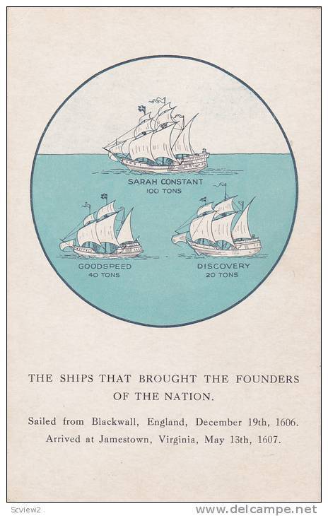 Sarah Constant, Goodspeed, Discovery, Ships That Brought the Founders ...
