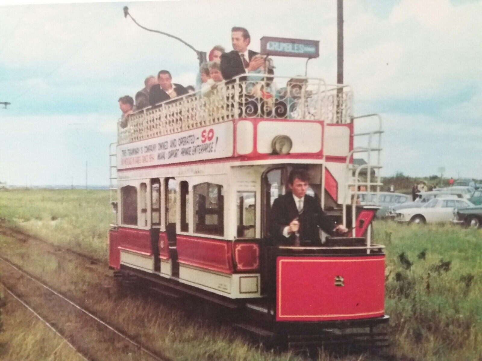 Eastbourne Sussex Tram No 2 with Passengers on Crumbles Tramway Vintage ...