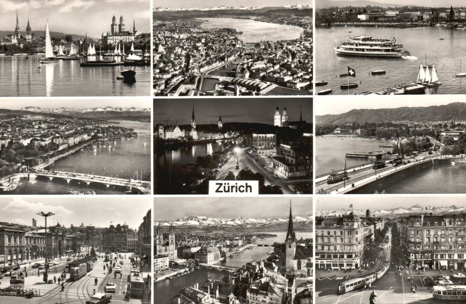 Vintage Postcard Zurich Historical Places Lakeview, Towers & Buildings ...